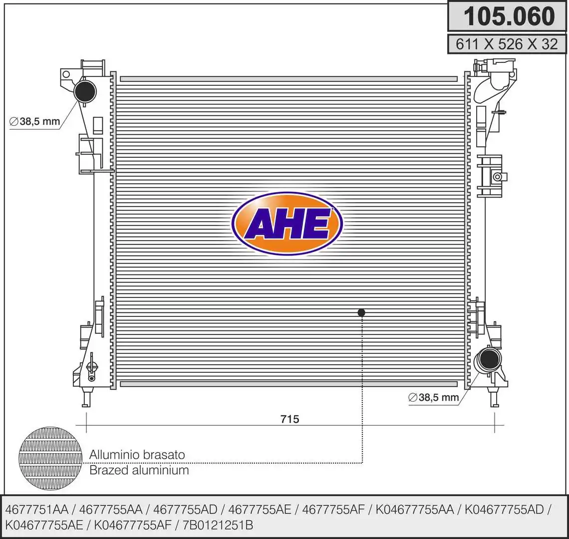K04677755AE FIAT/ALFA/LANCIA Radiador